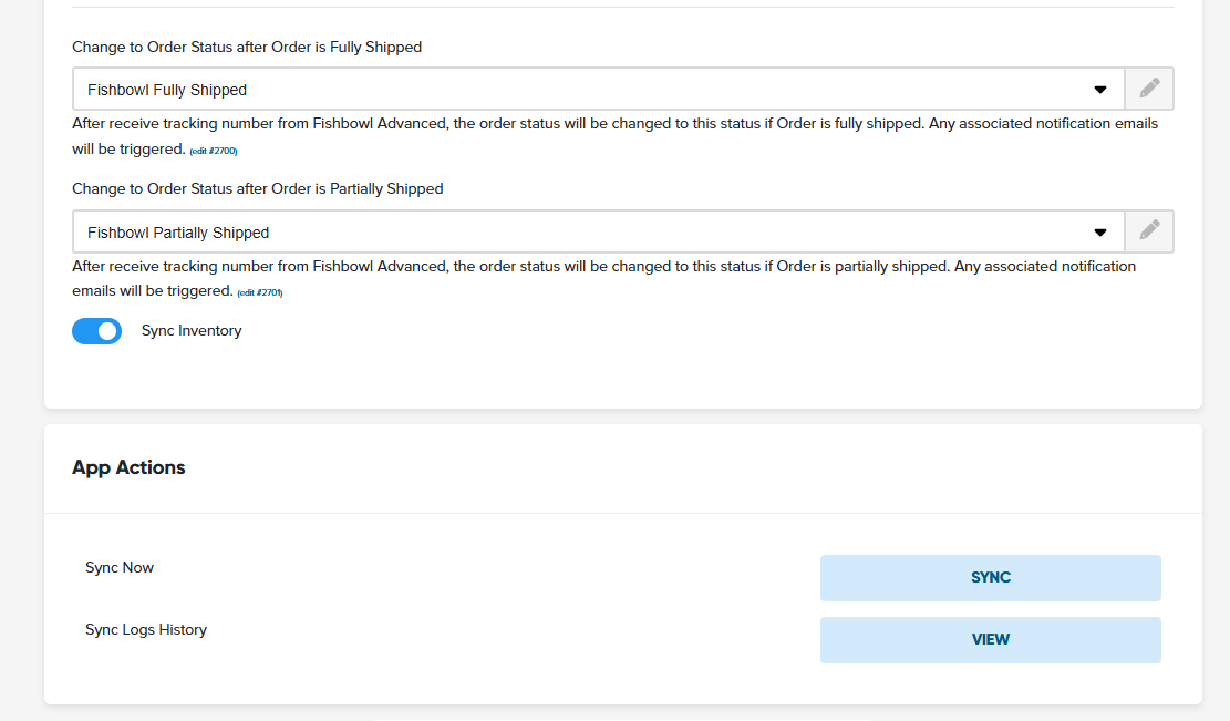 Fishbowl Integration Setup – Knowledge Center